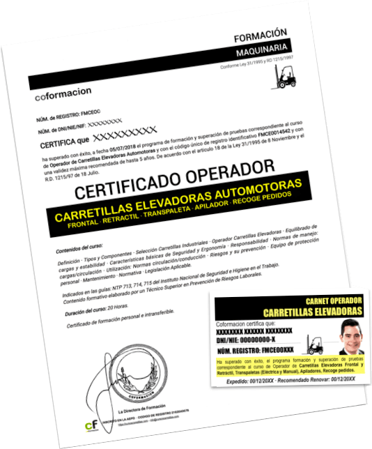 CARNET CARRETILLERO – Academia Formación Fór-Mate